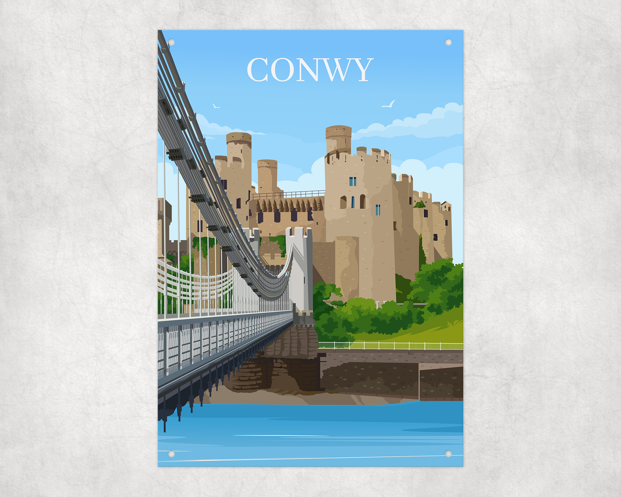 Conwy Bridge Metal Sign – Unique Design for Any Space | Made in Cymru
