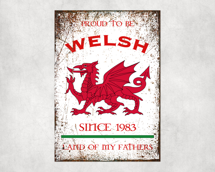 Personalised Proud to Be Welsh Metal Sign | Custom Welsh Gifts