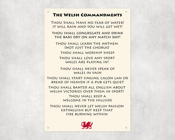 The Welsh Commandments Metal Sign – Unique Design for Any Space | Made ...