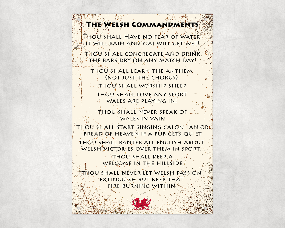 The Welsh Commandments Metal Sign – Unique Design for Any Space | Made ...